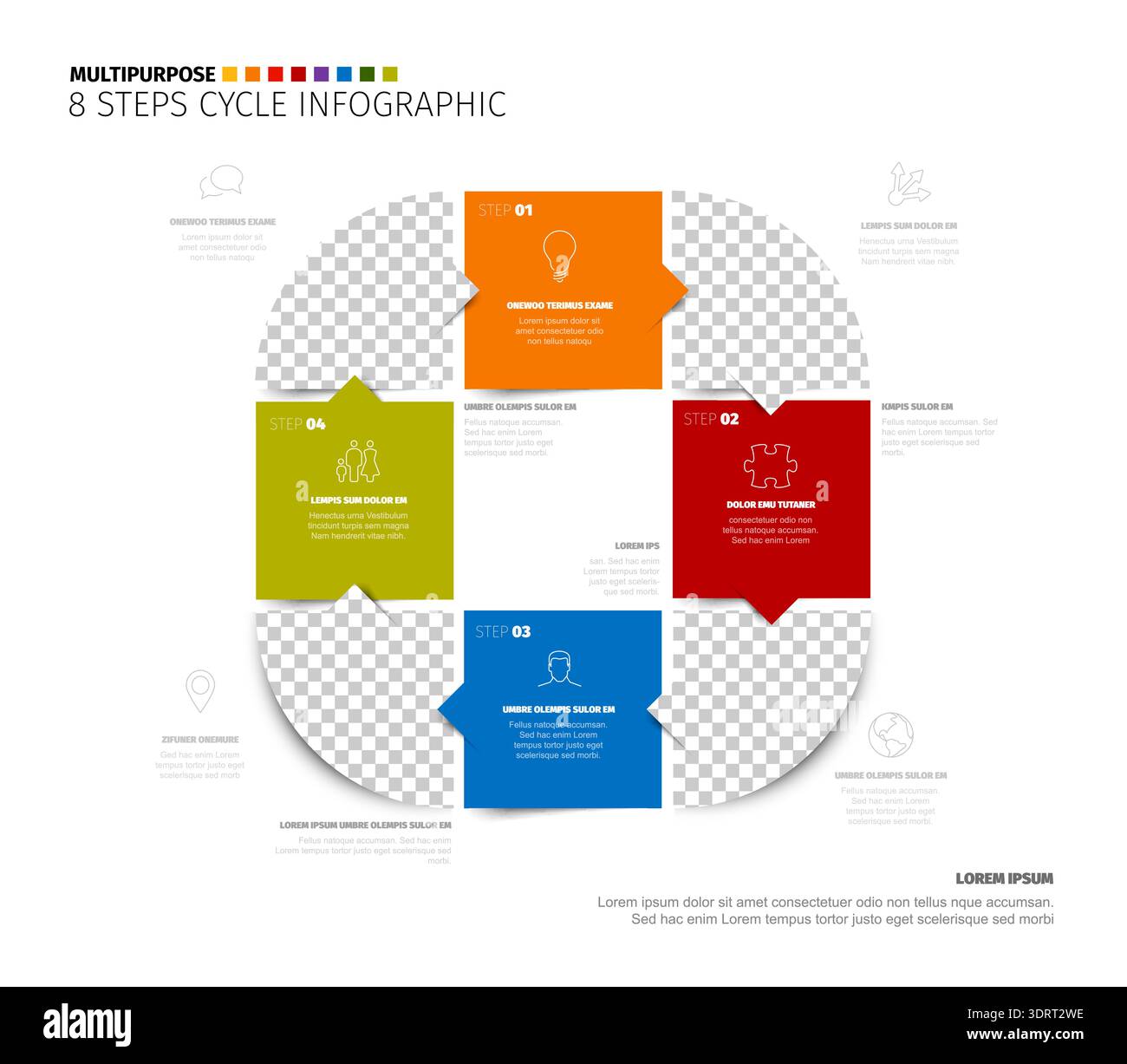 This professional 4 or 8 steps cycle infographic is perfect for a ...