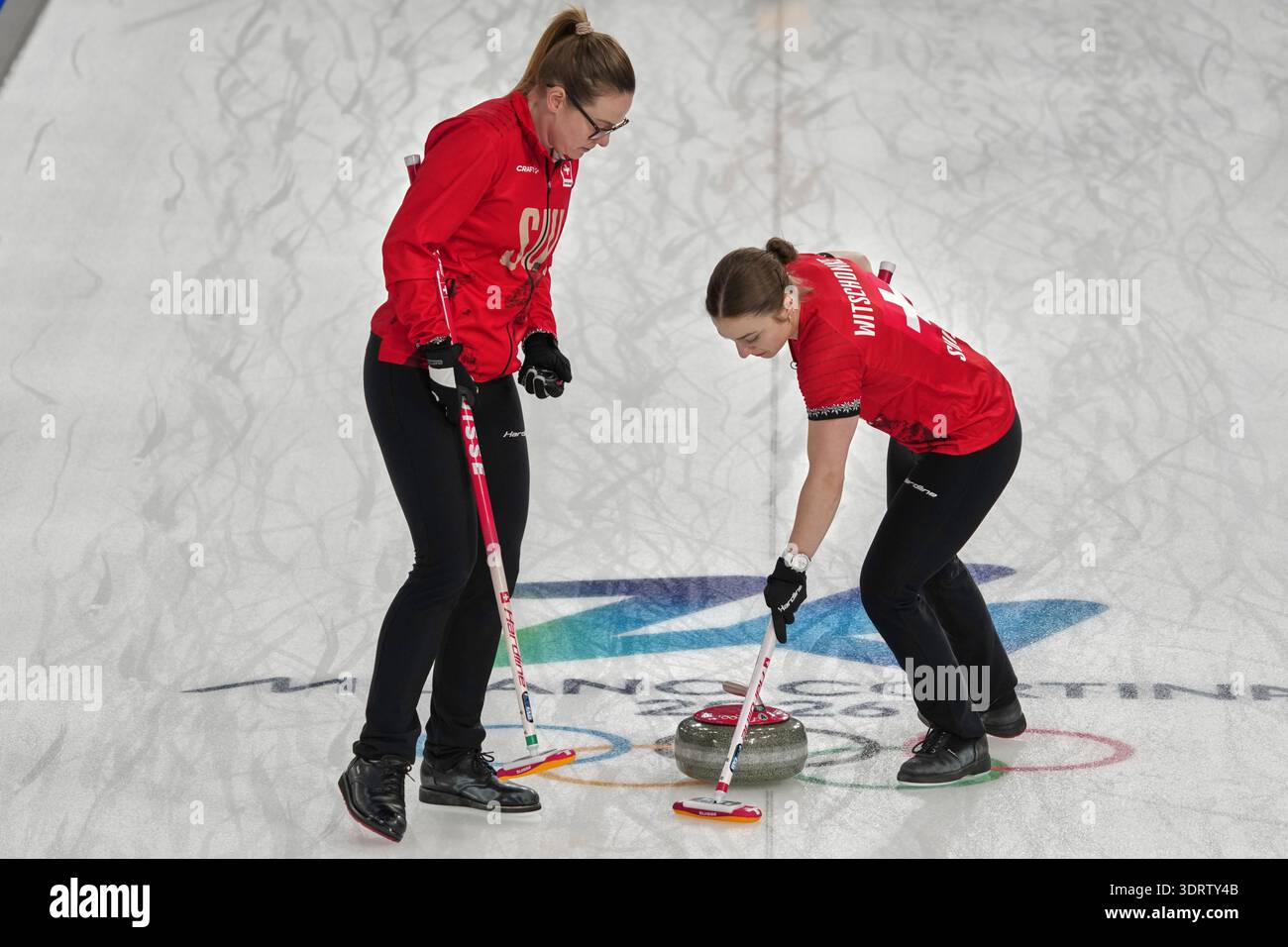 Switzerland's Selina Witschonke and Alina Paetz in action during the ...