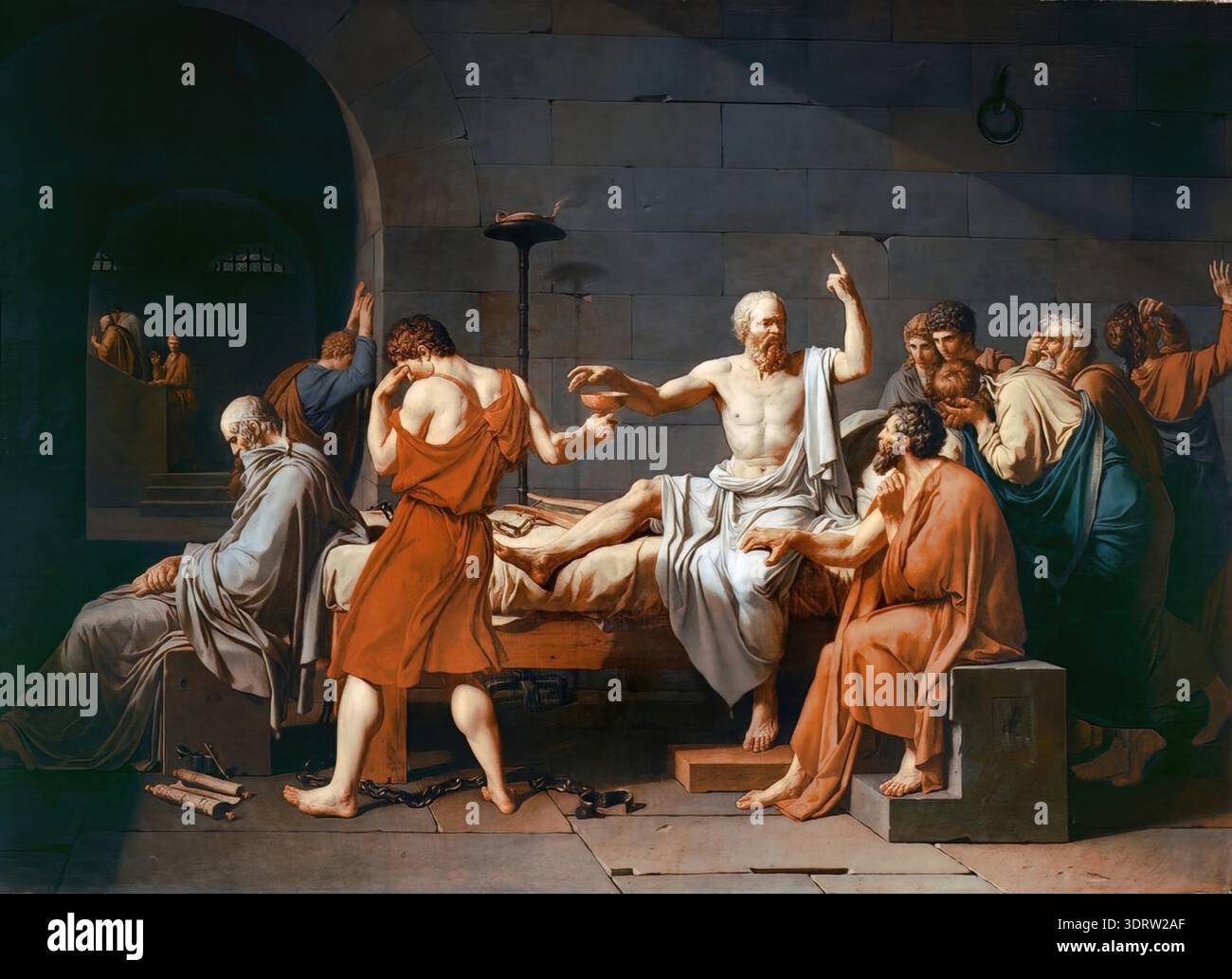 Jacques-Louis David The Death of Socrates (1787) oil painting, dramatic ...