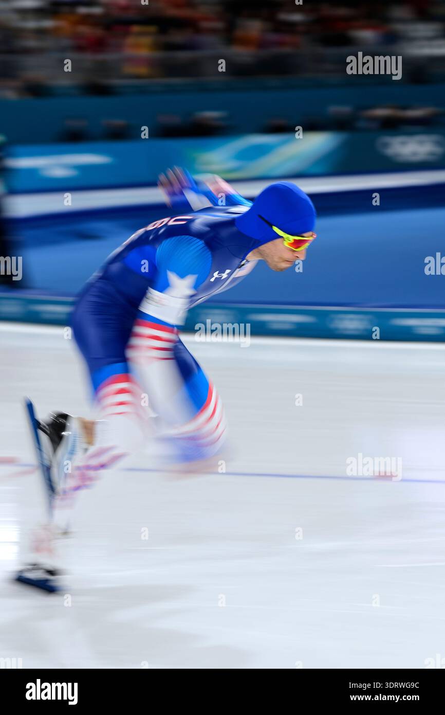 Emery Lehman of the U.S. competes the men's 1500 meters speedskating ...