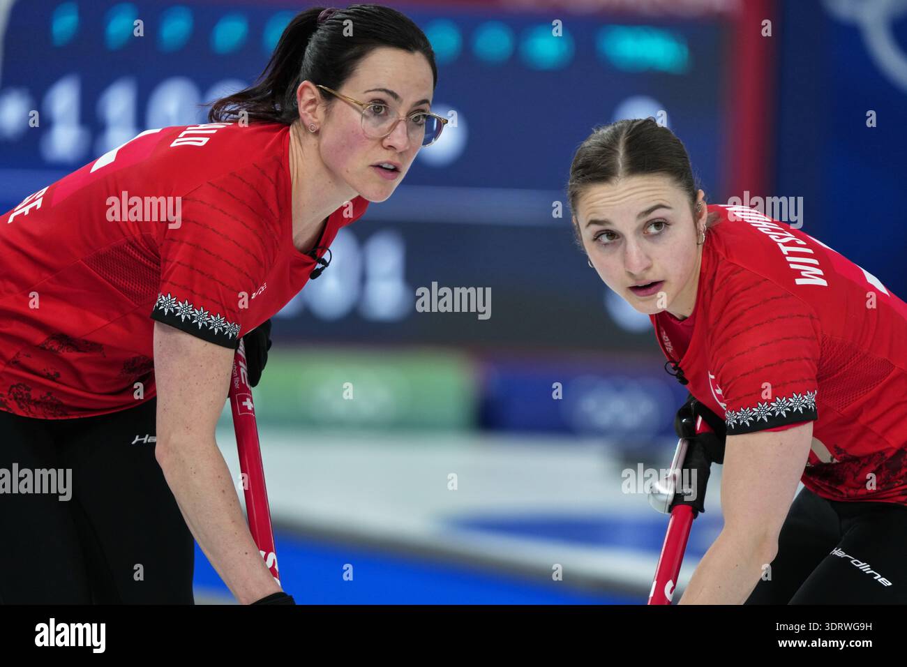 Switzerland's Carole Howald, and Selina Witschonke in action during the ...