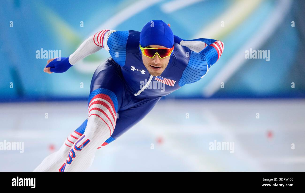 Emery Lehman of the U.S. competes the men's 1500 meters speedskating ...