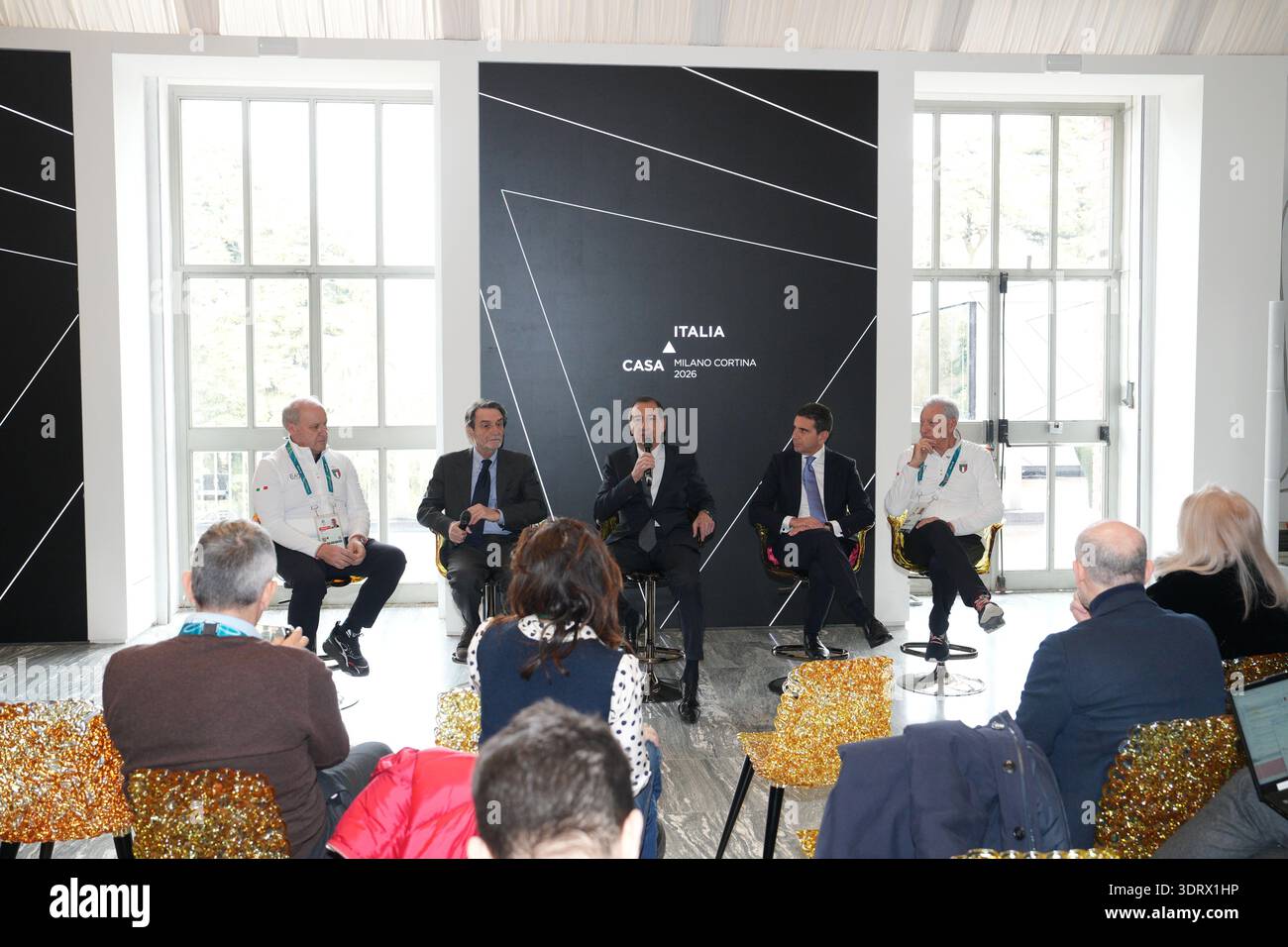Milan, Italy. 19th Feb, 2026. Milan, Casa Italia, press conference on ...