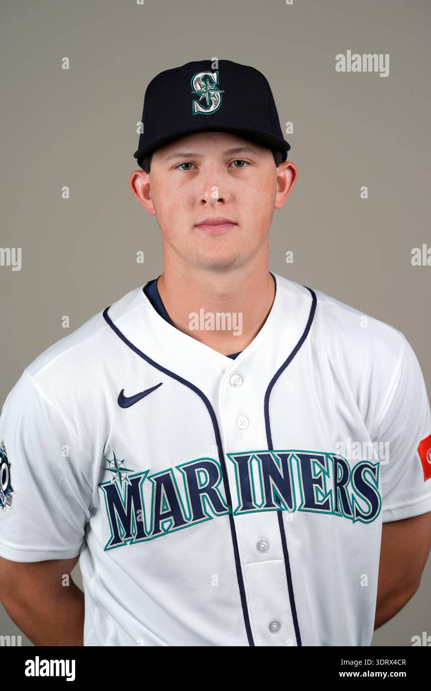 Seattle Mariners' Ryan Sloan is seen Thursday, Feb. 19, 2026, in Peoria ...
