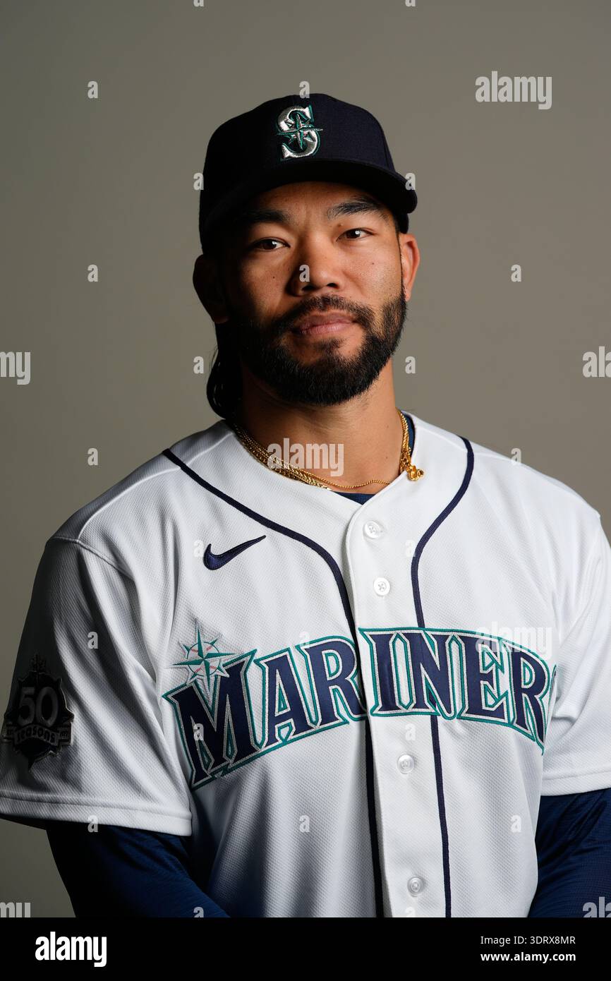 Seattle Mariners' Connor Joe is seen Thursday, Feb. 19, 2026, in Peoria ...