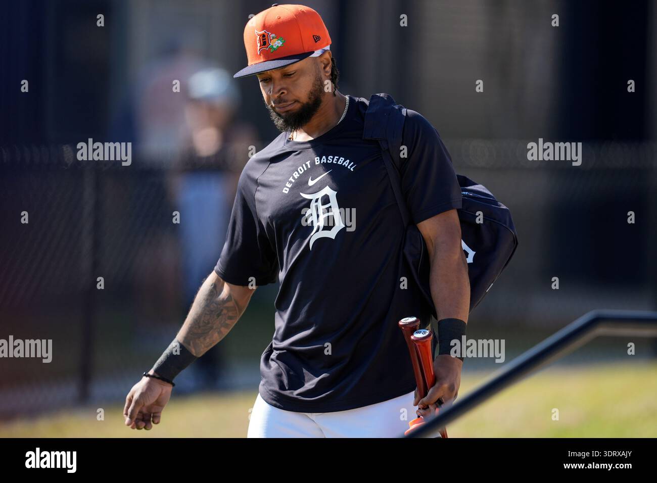 Detroit Tigers' Corey Julks walks to the field during workouts at ...
