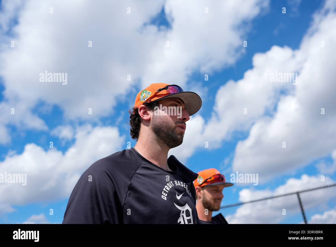Detroit Tigers' Matt Vierling walks to the field during workouts at ...