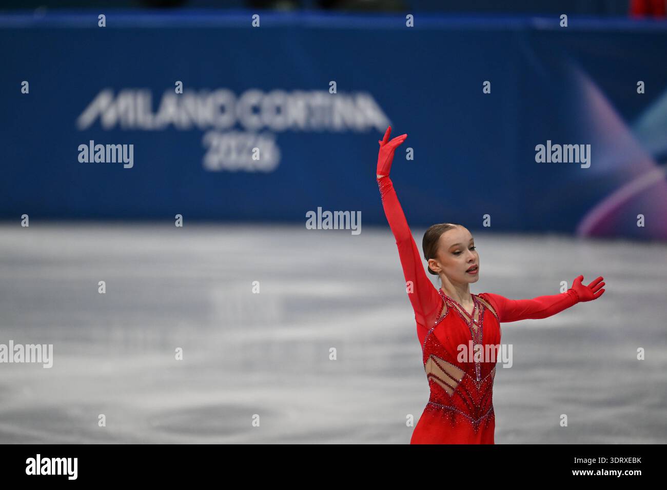 MILAN, ITALY - 19 FEBRUARY 2026: Mariia SENIUK and] of Israel compete ...