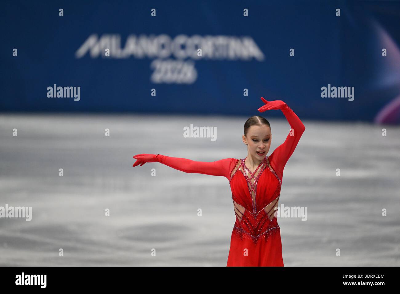MILAN, ITALY - 19 FEBRUARY 2026: Mariia SENIUK and] of Israel compete ...