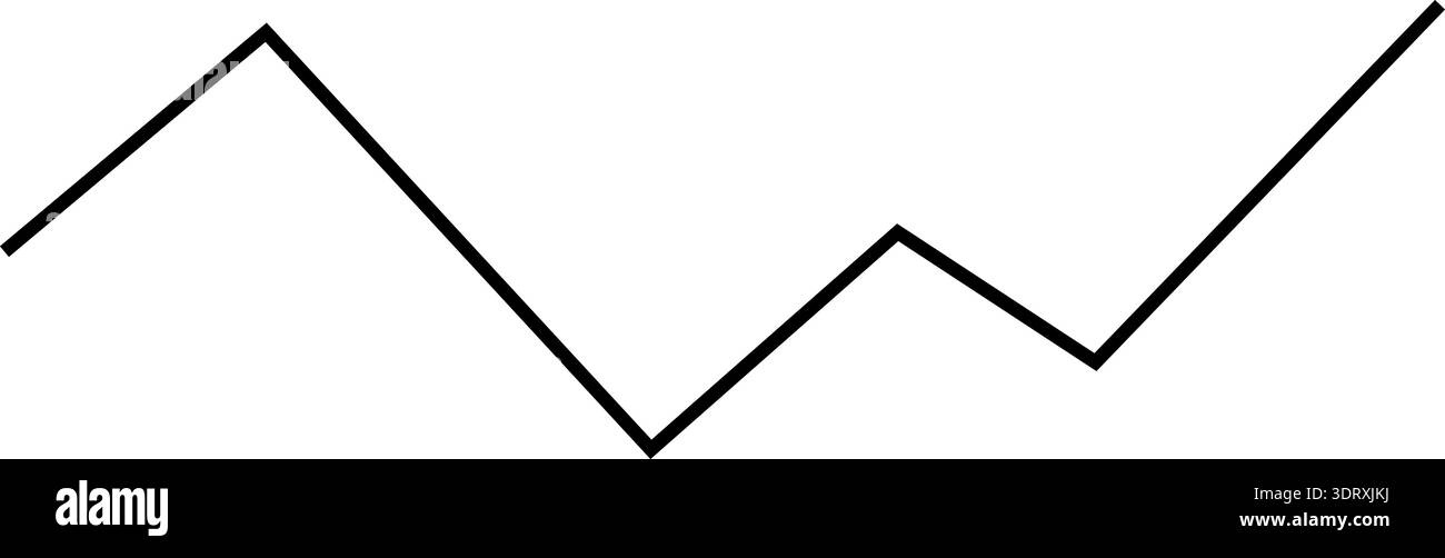Line chart illustrating market movement with varied directions designed ...