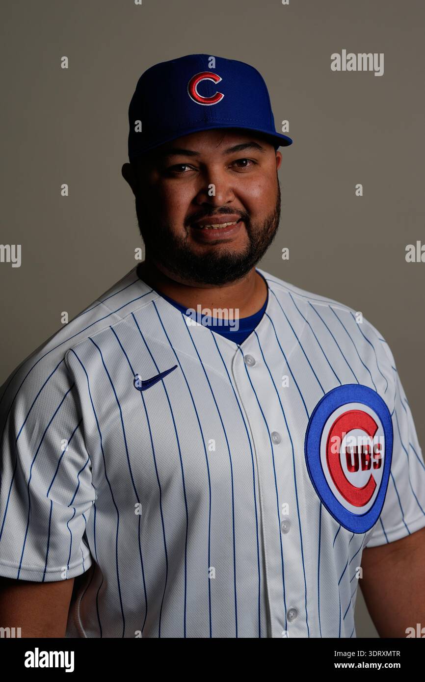 Chicago Cub's Erick Castillo is seen Tuesday, Feb. 17, 2026, in Mesa ...