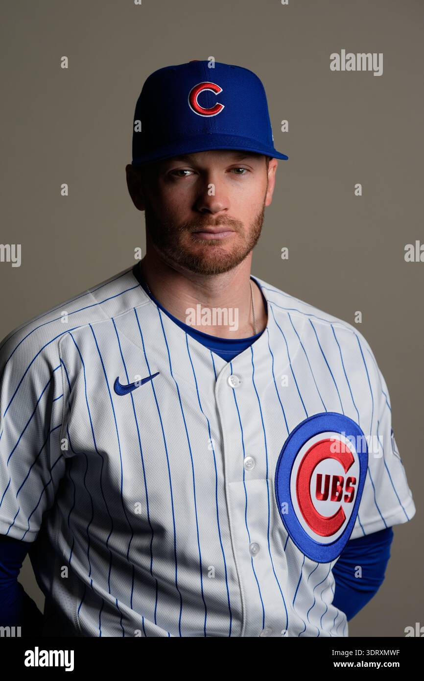 Chicago Cubs' Ian Happ is seen Tuesday, Feb. 17, 2026, in Mesa, Ariz ...