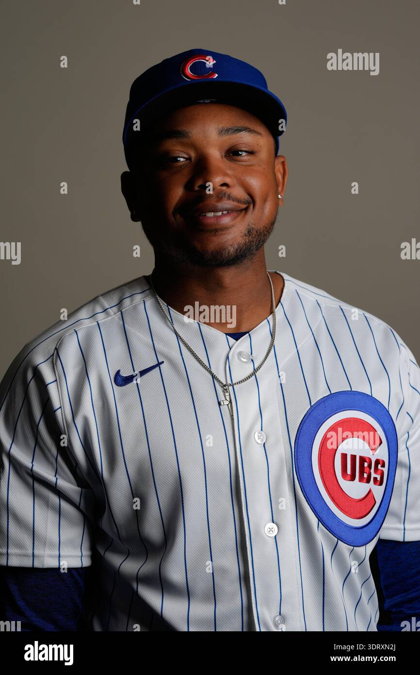 Chicago Cubs' B.J. Murray is seen Tuesday, Feb. 17, 2026, in Mesa, Ariz ...