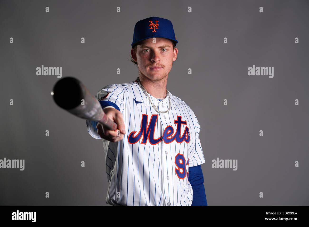 This is a 2026 photo of Carson Benge of the New York Mets baseball team ...
