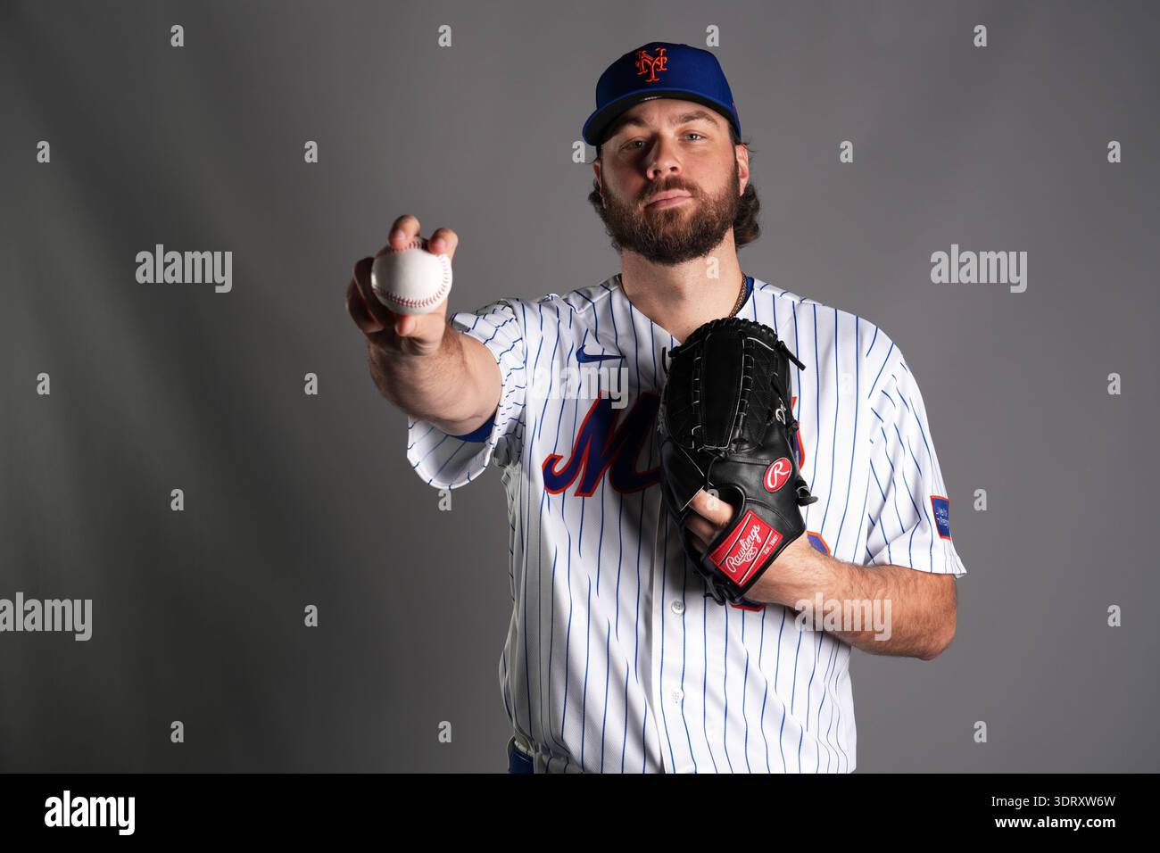 This is a 2026 photo of Tylor Megill of the New York Mets baseball team ...