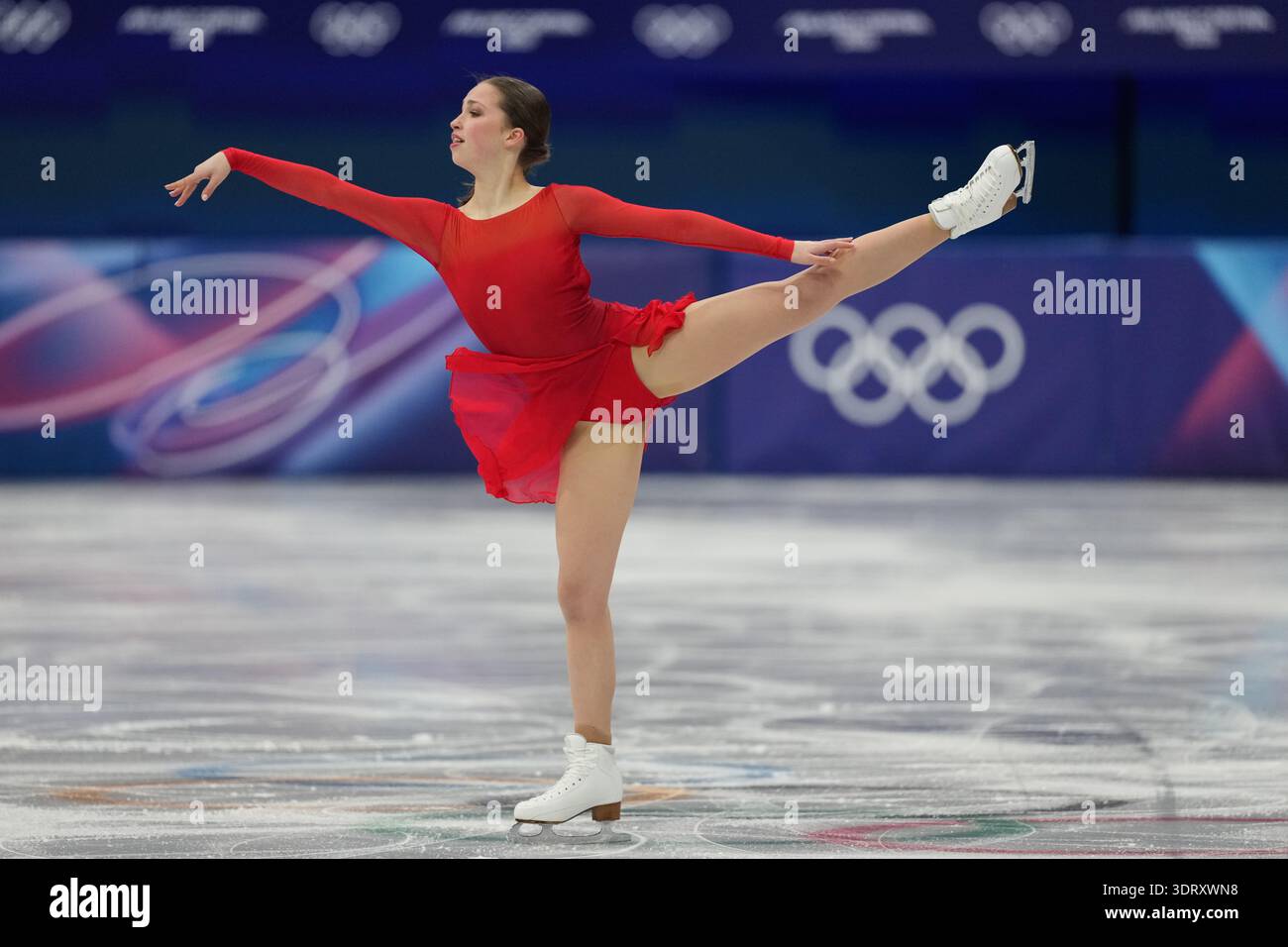 Nina Pinzarrone of Belgium competes during the women's figure skating ...