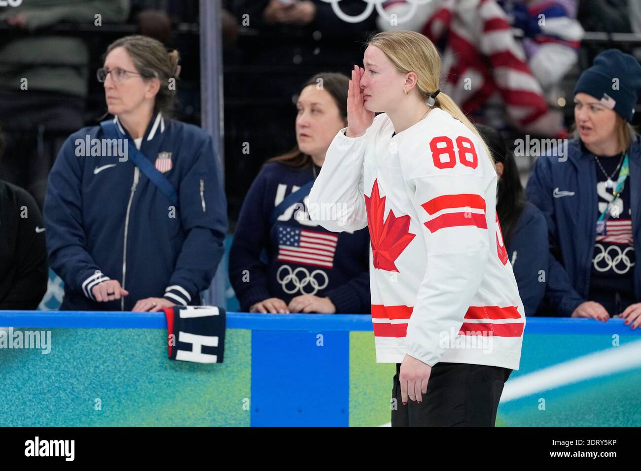 Canada's Julia Gosling (88) is dejected after a women's ice hockey gold ...