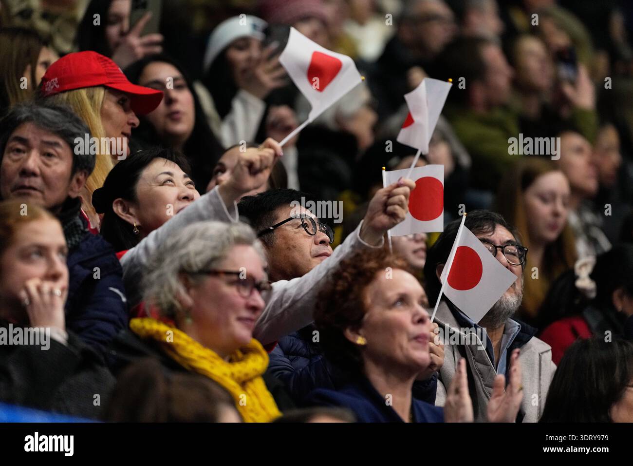 Fans cheer during the women's figure skating free program at the 2026 ...