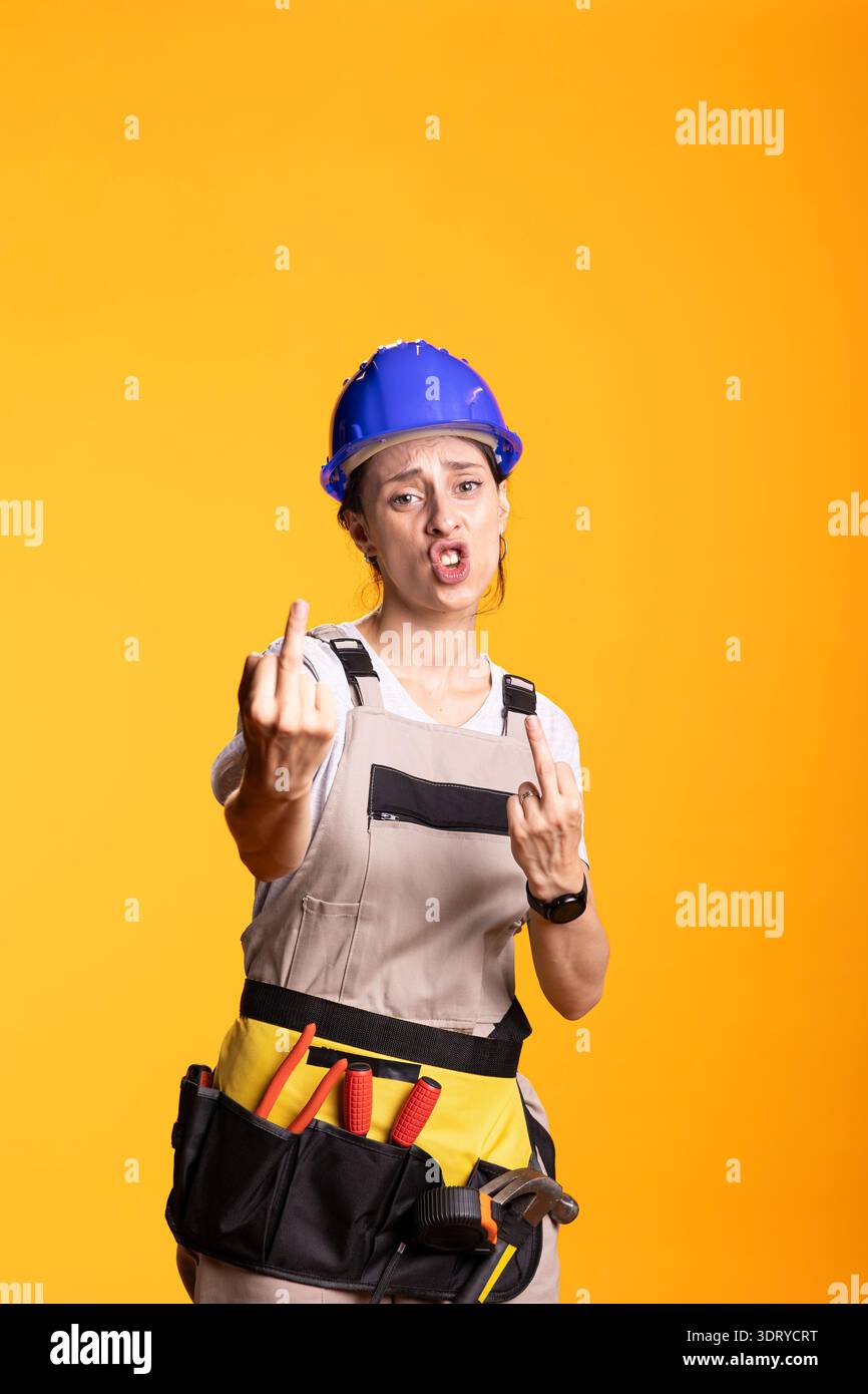 Female construction worker displays hi-res stock photography and images ...
