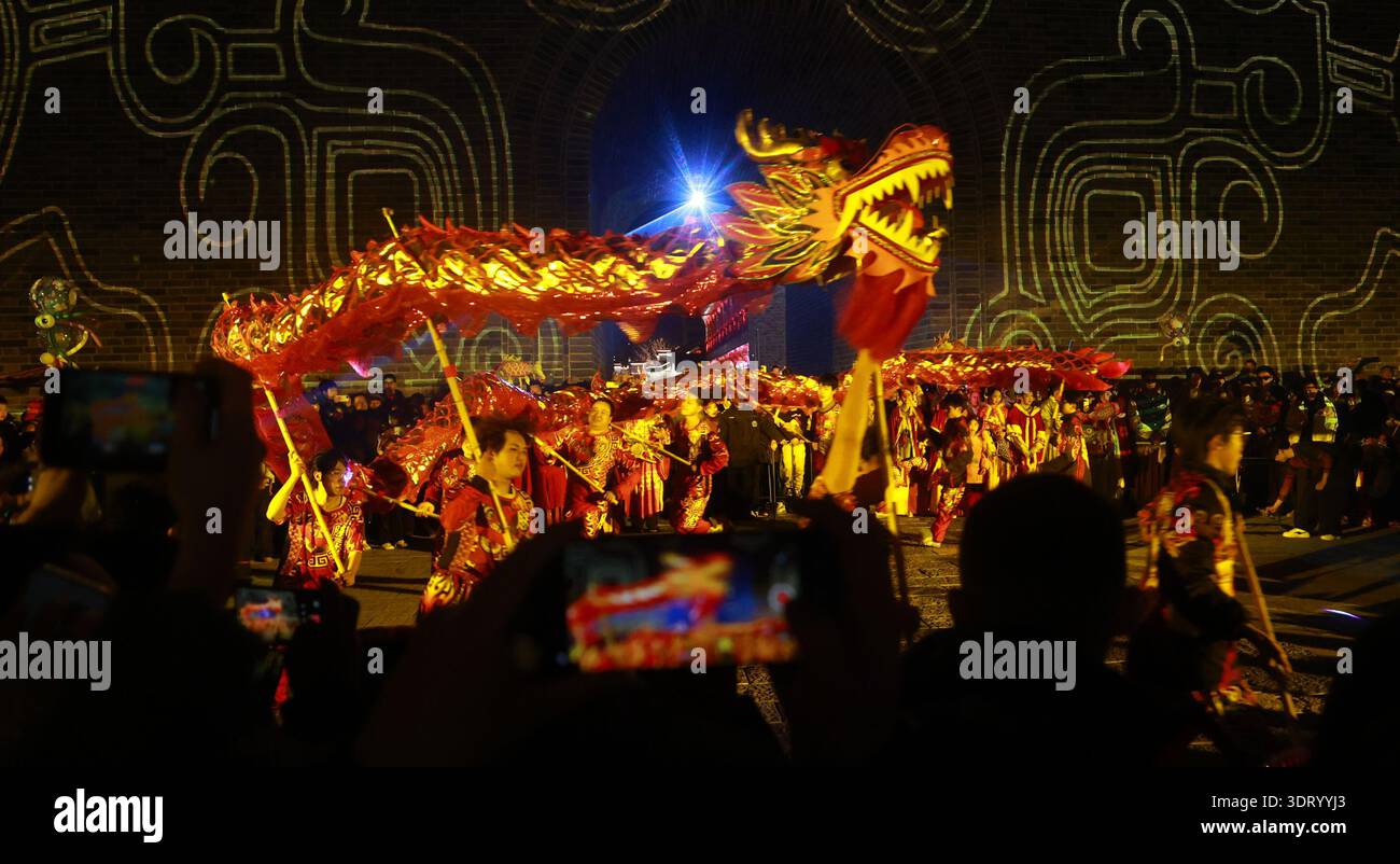 SUIZHOU, CHINA - FEBRUARY 19, 2026 - Artists perform lion dance at ...