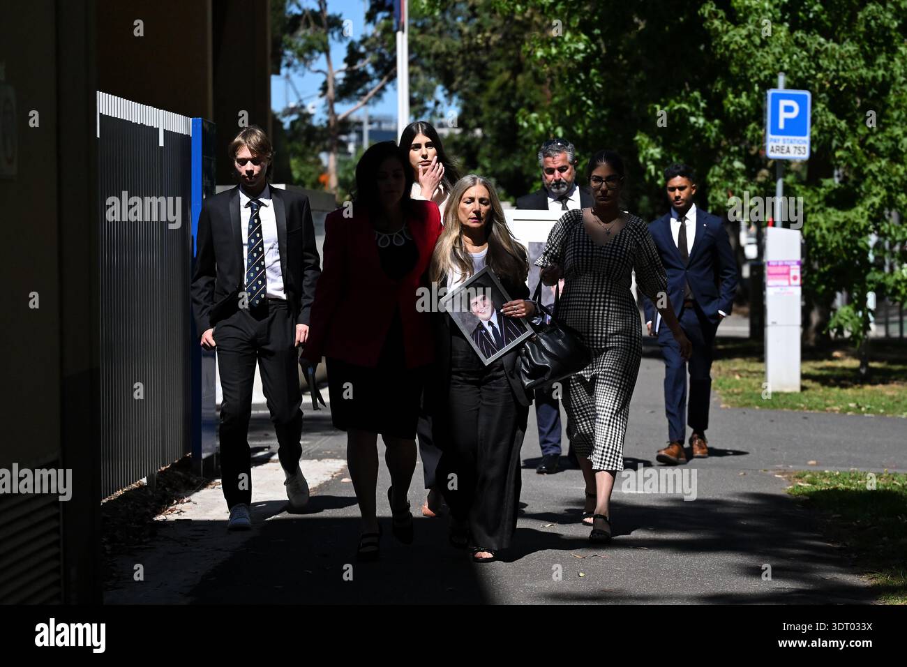 Mother of James Tsindos, Venetia Tsindos (centre) and supporters depart ...