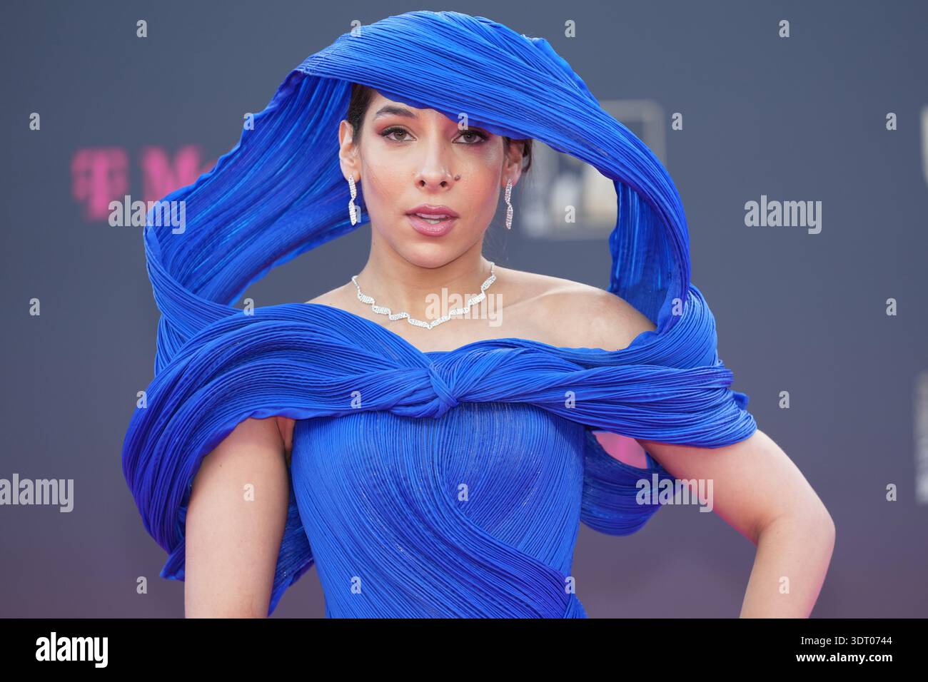 La Gigi poses on the red carpet for the Premio Lo Nuestro awards ...