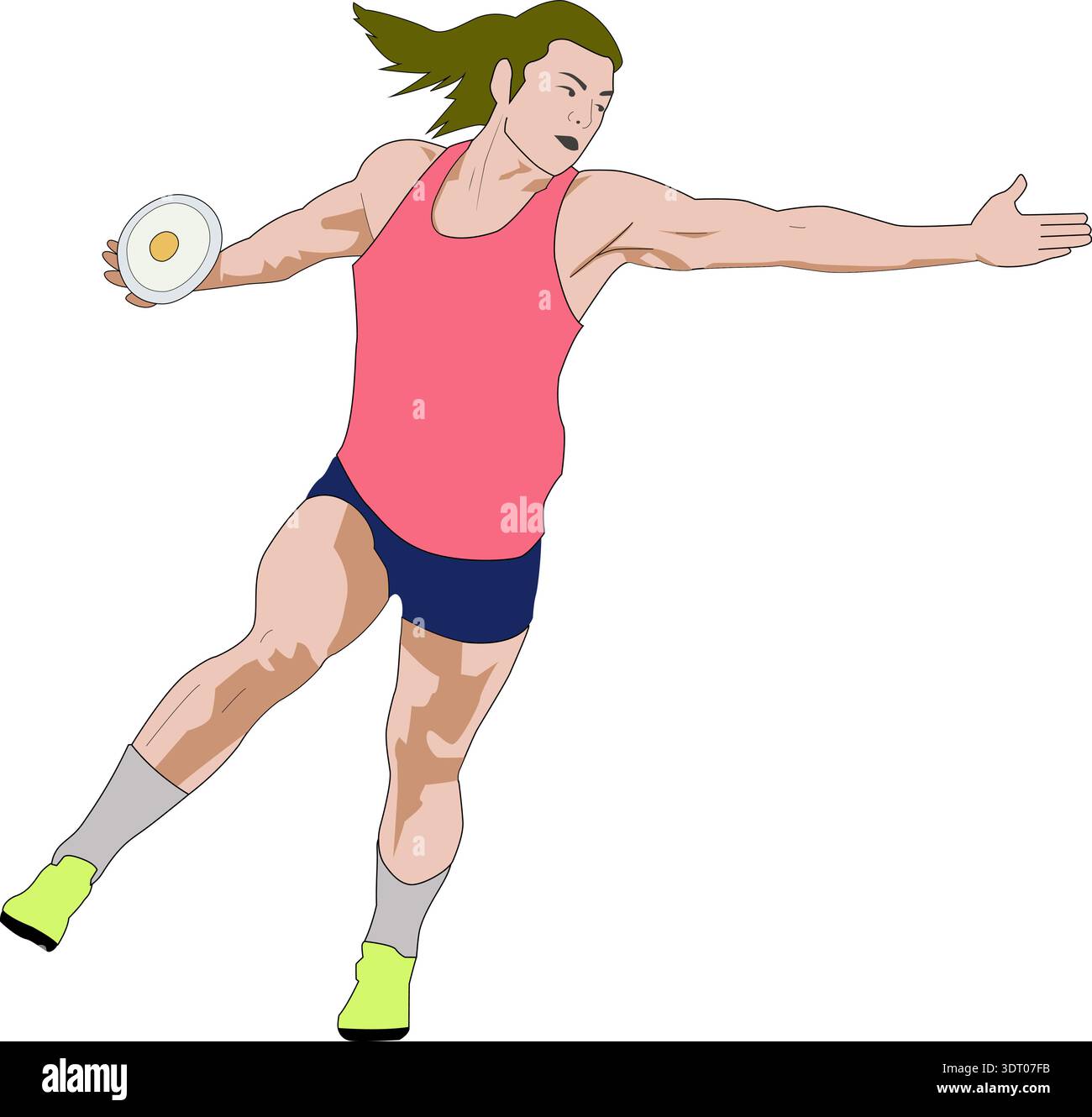 Female Discus Throw Athlete in Pink Stock Vector Image & Art - Alamy
