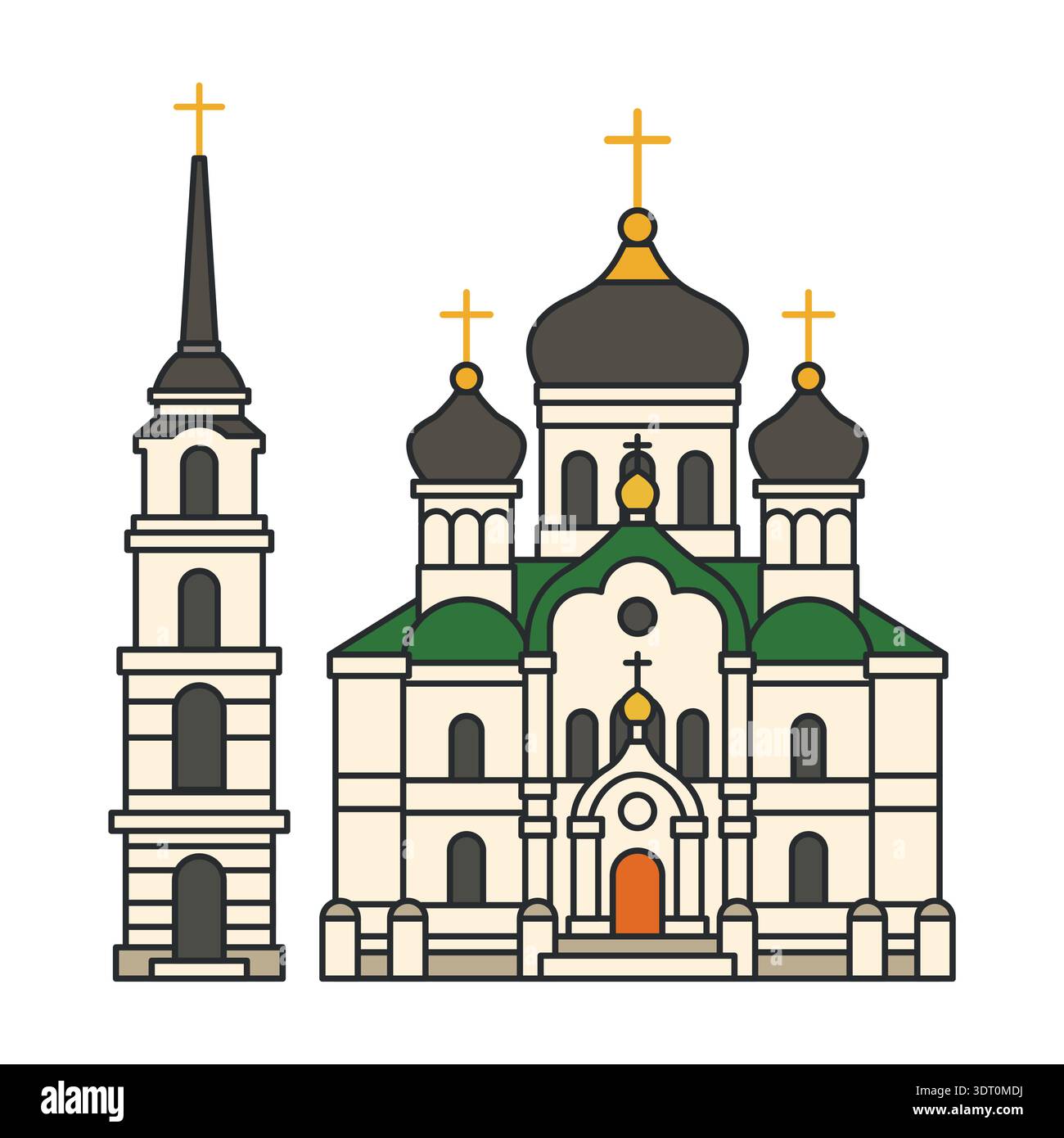 Russian orthodox church green roof Stock Vector Images - Alamy