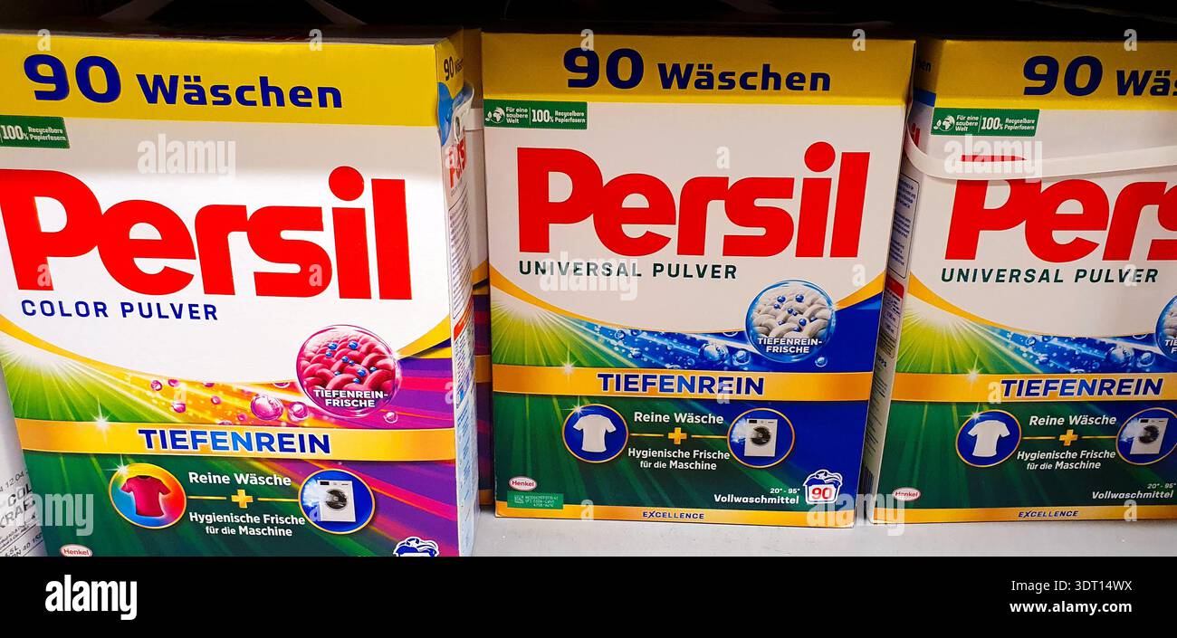 Persil laundry detergent on a store shelf, a premium global brand Stock ...
