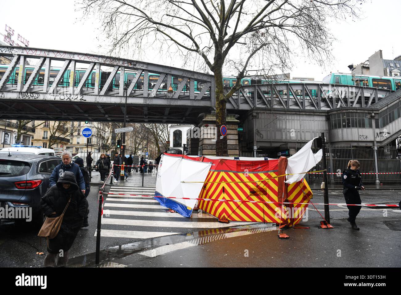 Paris, France. 19th Feb, 2026. Exclusive - A 29-year-old cyclist is ...