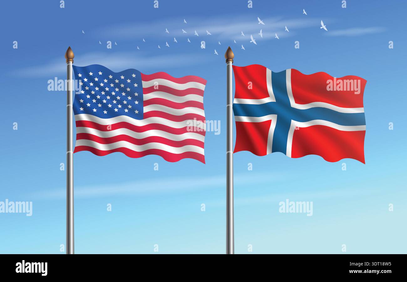 Usa norway table flags hi-res stock photography and images - Alamy