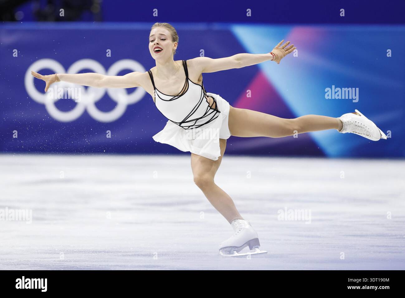 Anastasiia Gubanova of Georgia performs in the women's figure skating ...