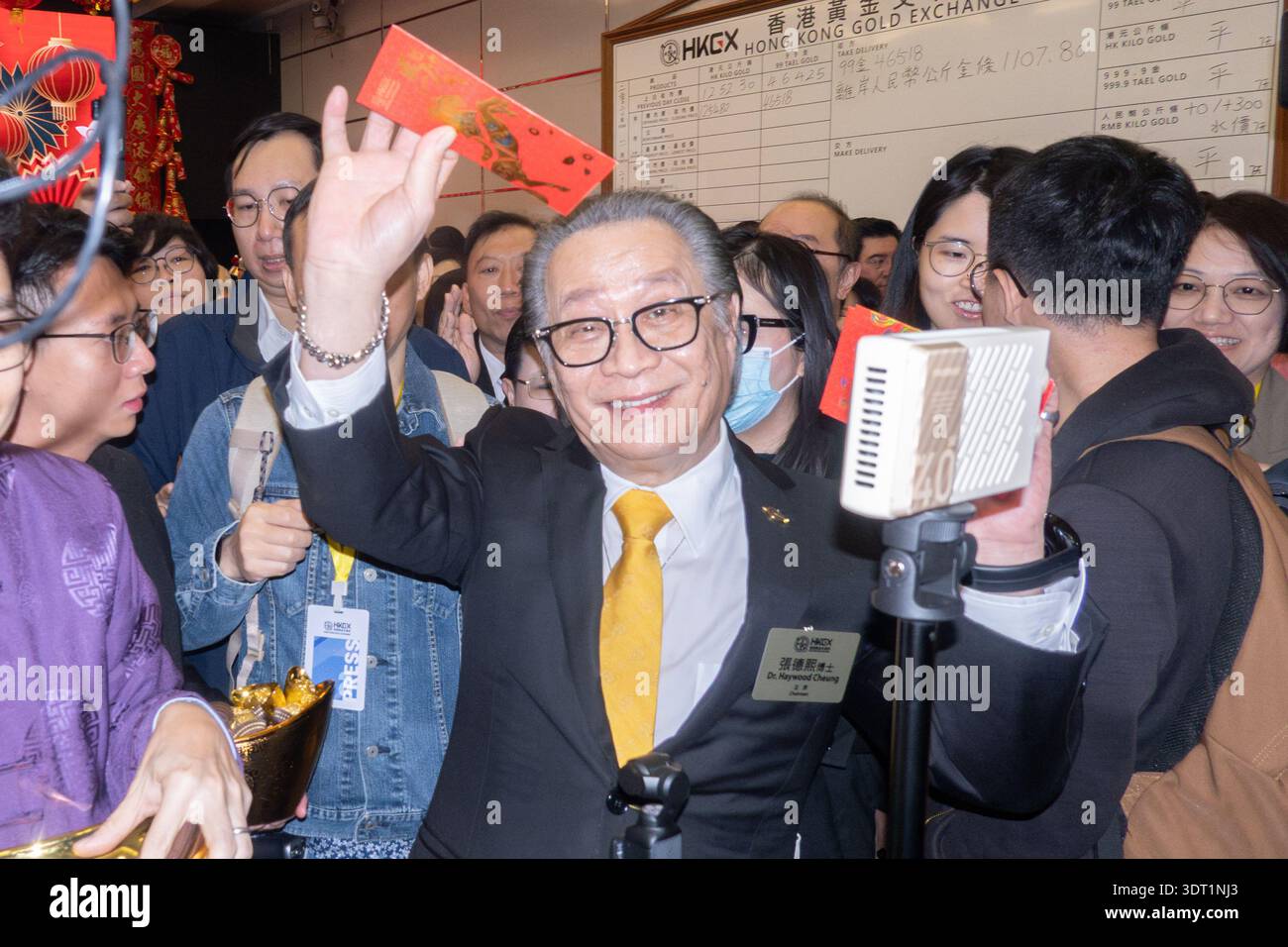 Haywood Cheung Tak-hay (front), Chairman of Hong Kong Gold Exchange ...