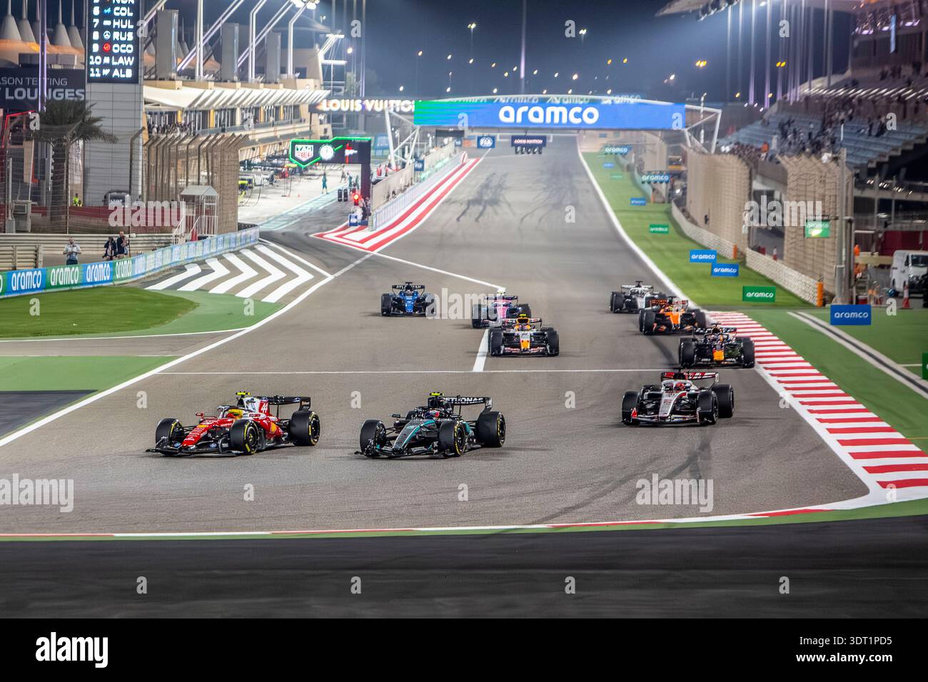 Drivers take part in a practice start during Day 2 of Formula One pre ...