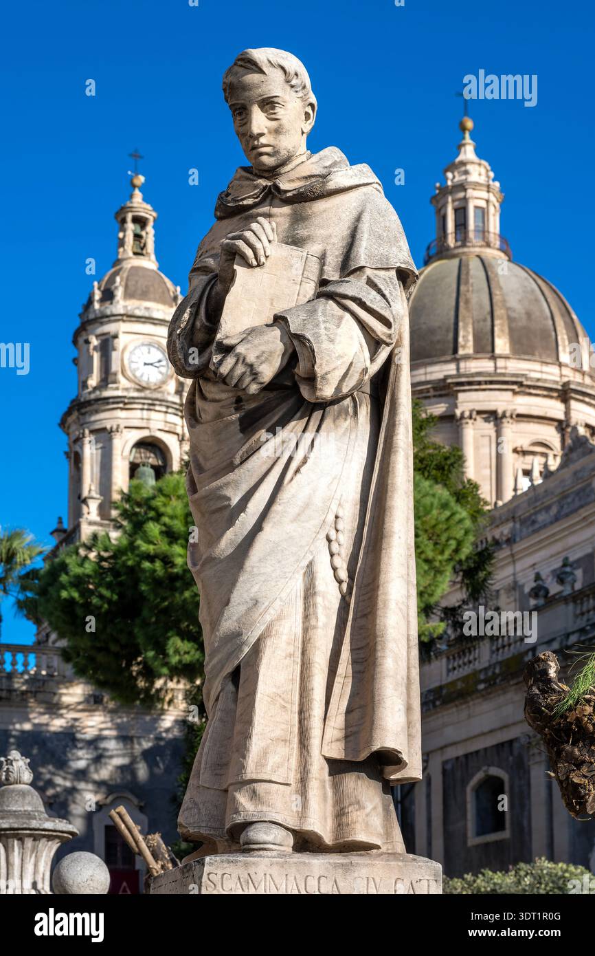 Statue of Blessed Bernardo Scammacca in Catania, Sicily, Italy, with ...