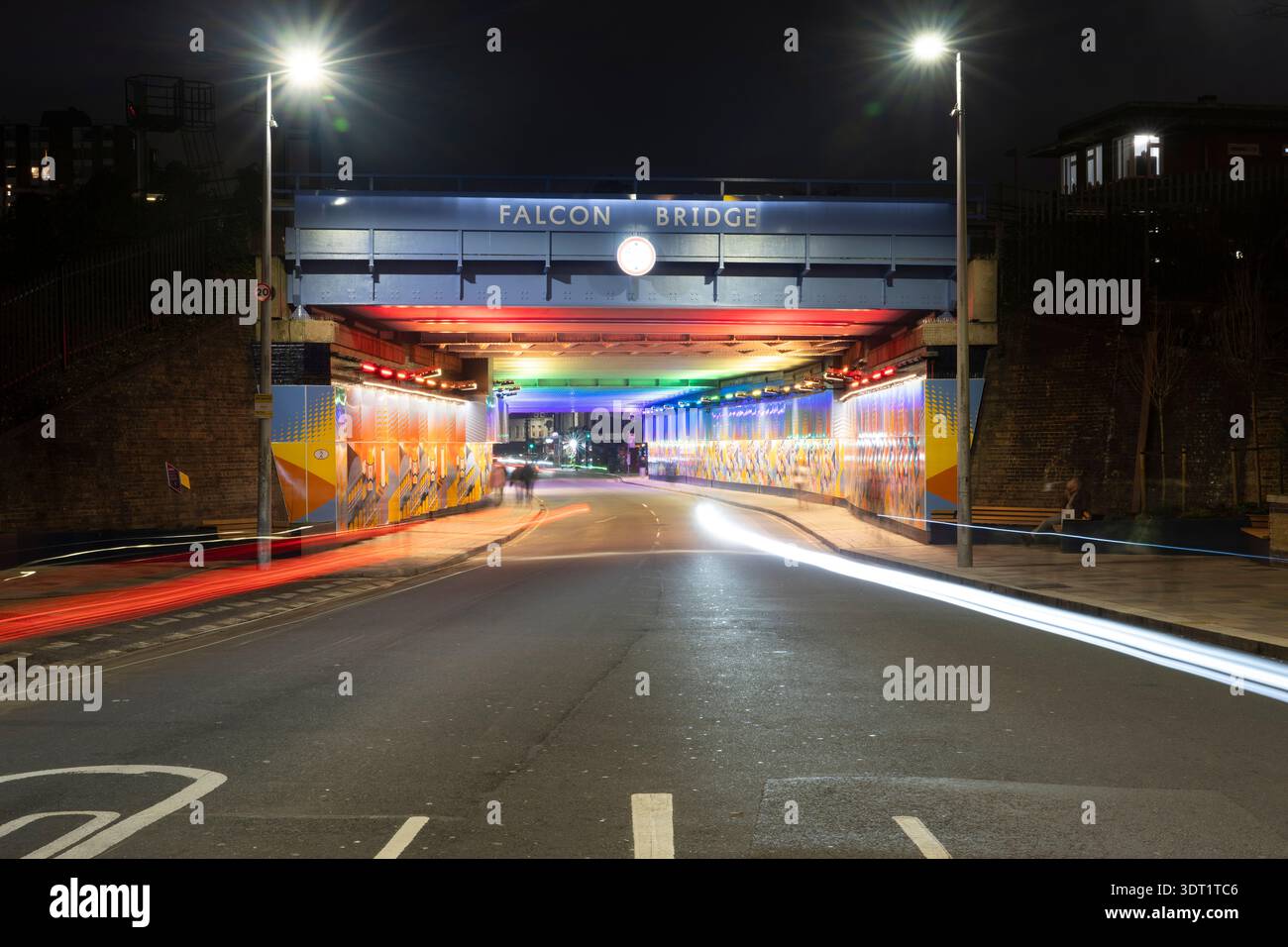 Battersea London. UK. December 2025. The railway underpass beside ...