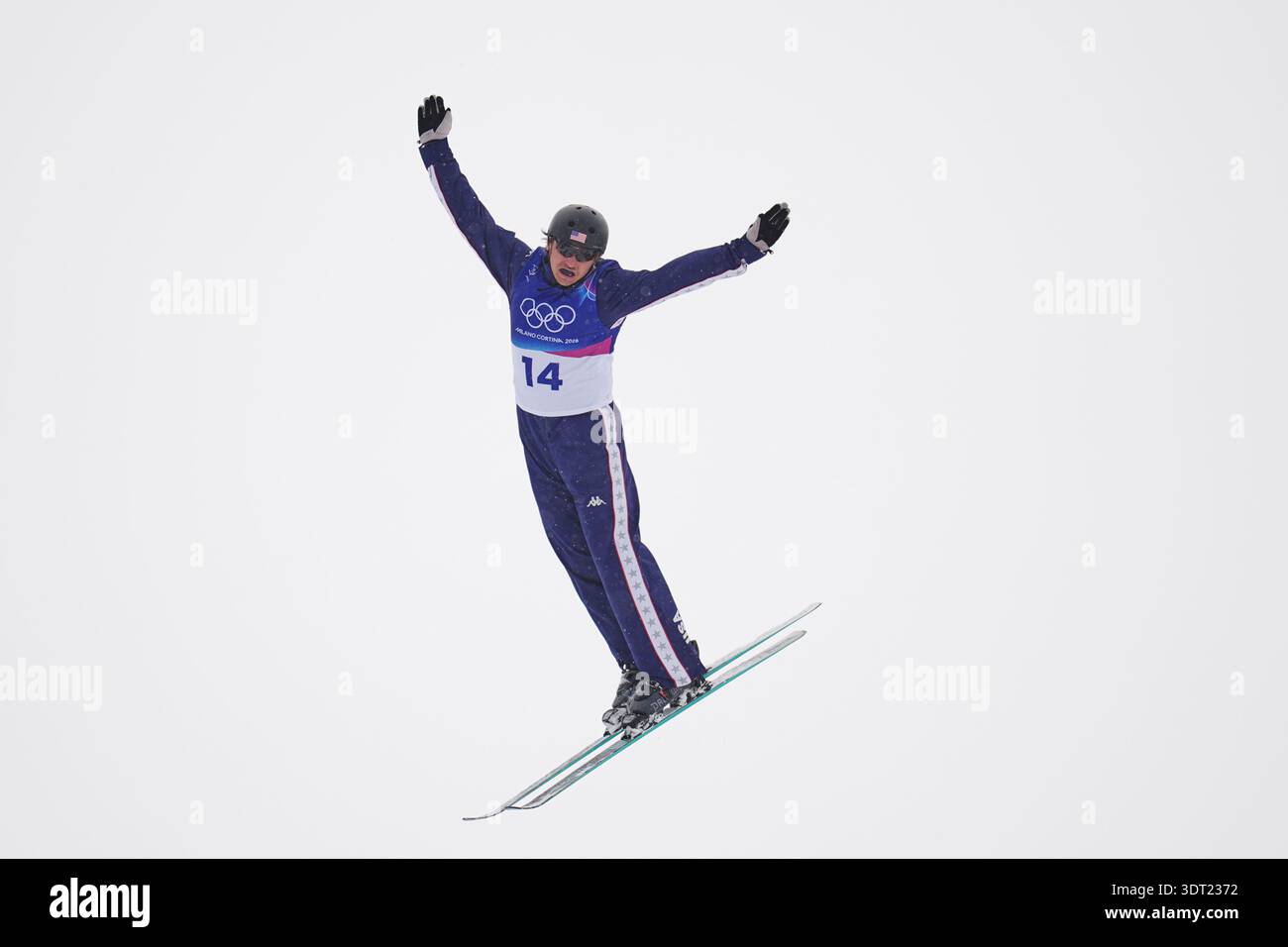 United States' Derek Krueger competes during the men's freestyle skiing ...