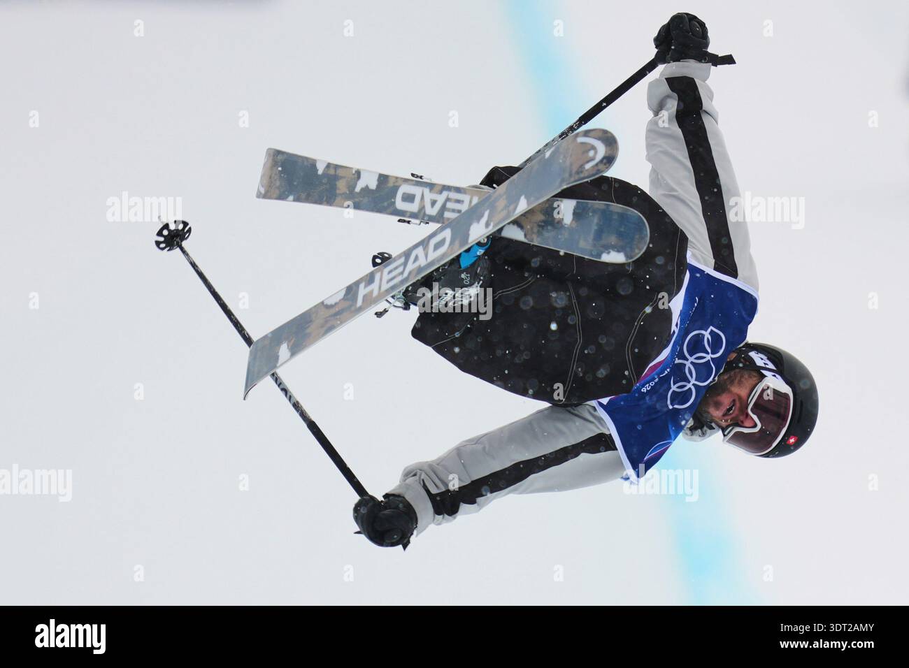 Switzerland's Robin Briguet competes during the men's freestyle skiing ...