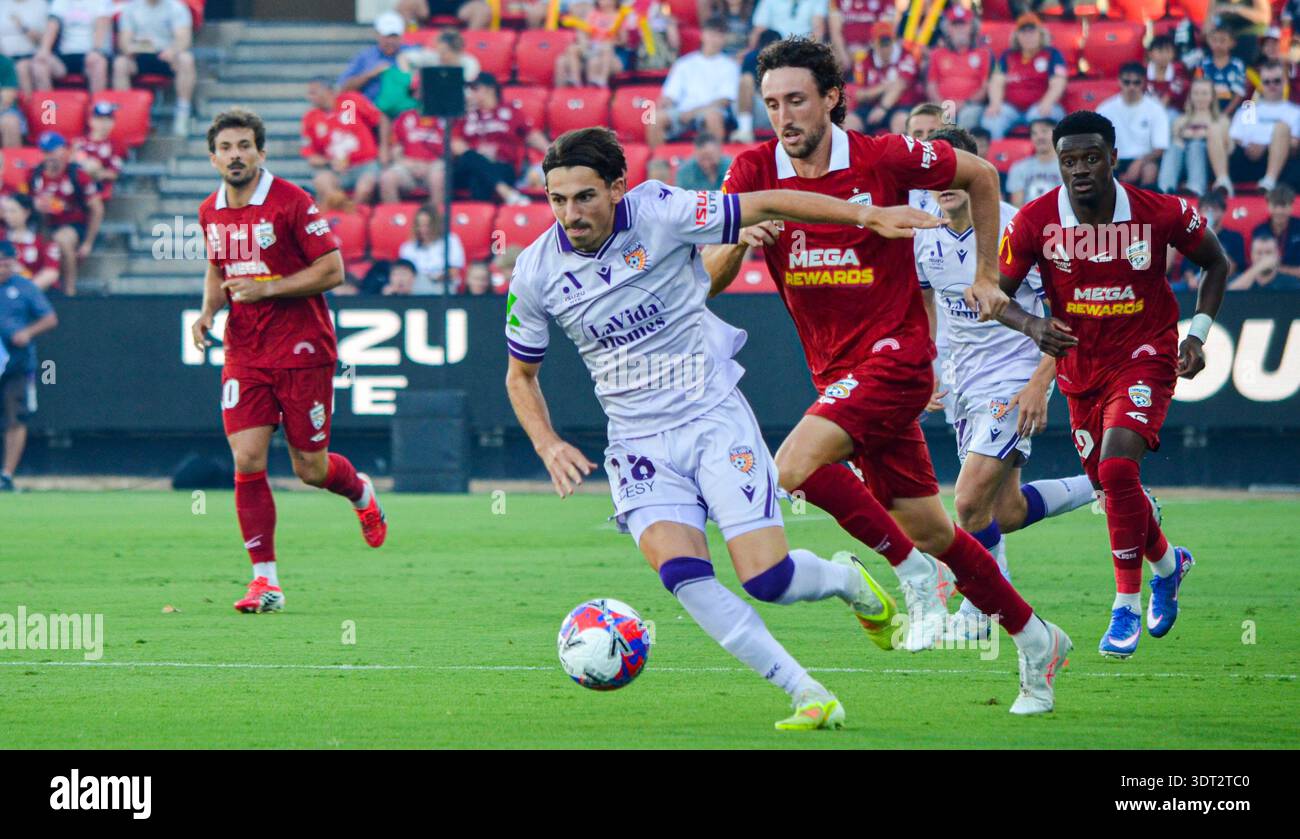 Adelaide, Australia, 20th Feb 2026. Perth Glory's Rhys Bozinovski ...