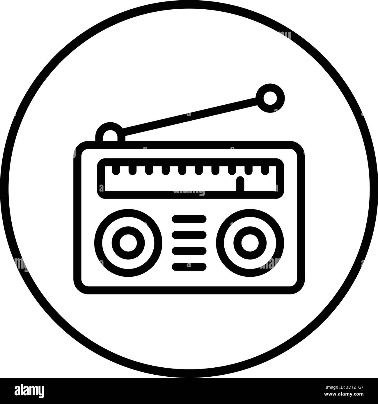 Radio icon vector illustration Black and White Stock Photos & Images ...