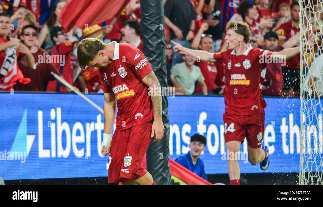 Adelaide, Australia, 20th Feb 2026. Adelaide United's Luka Jovanović ...