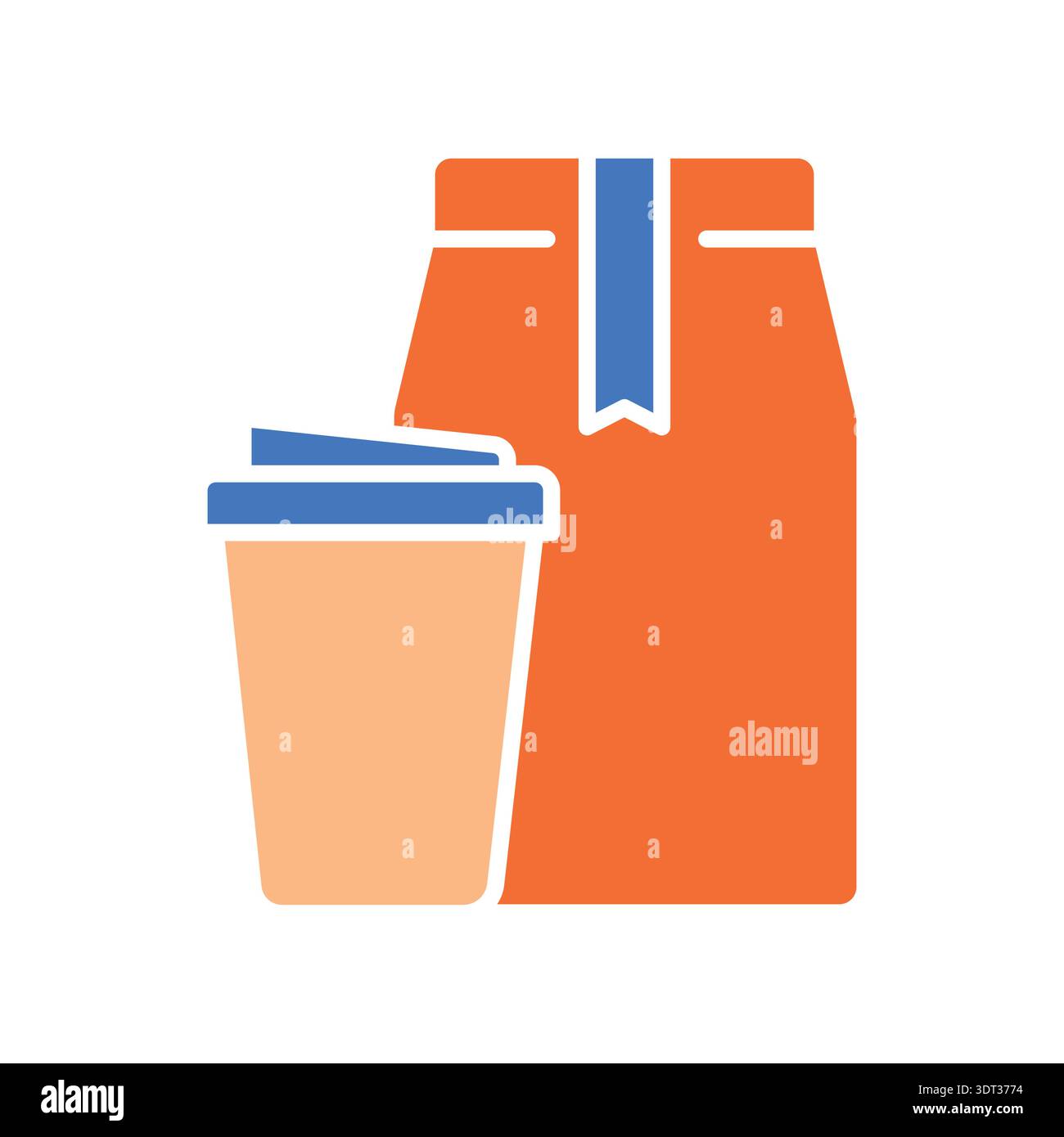 Paper cups takeout containers color flat icon for digital and print ...