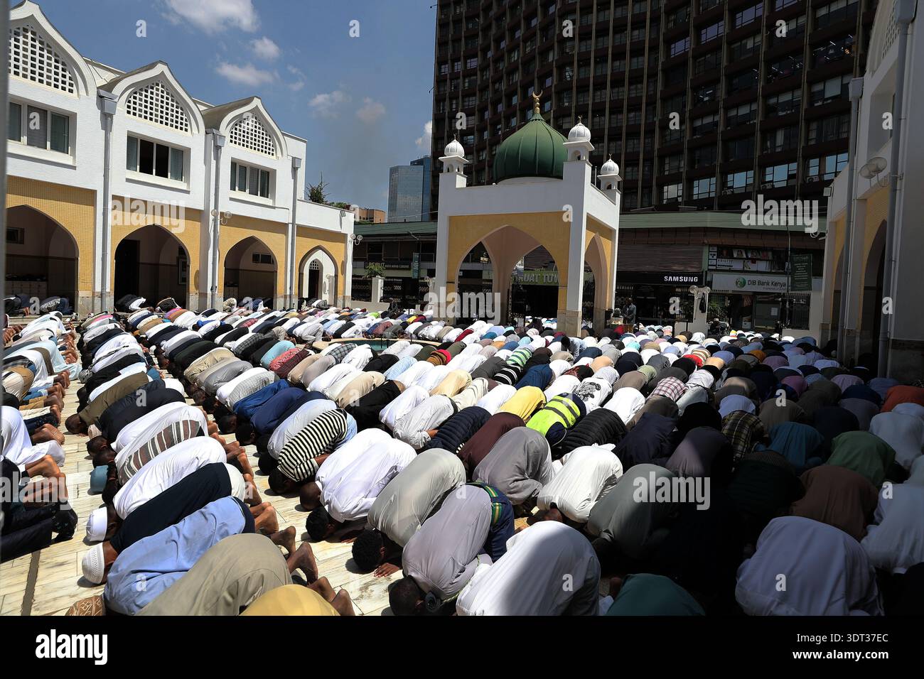 People pray at the Jamia Mosque on the first Friday of the holy month ...