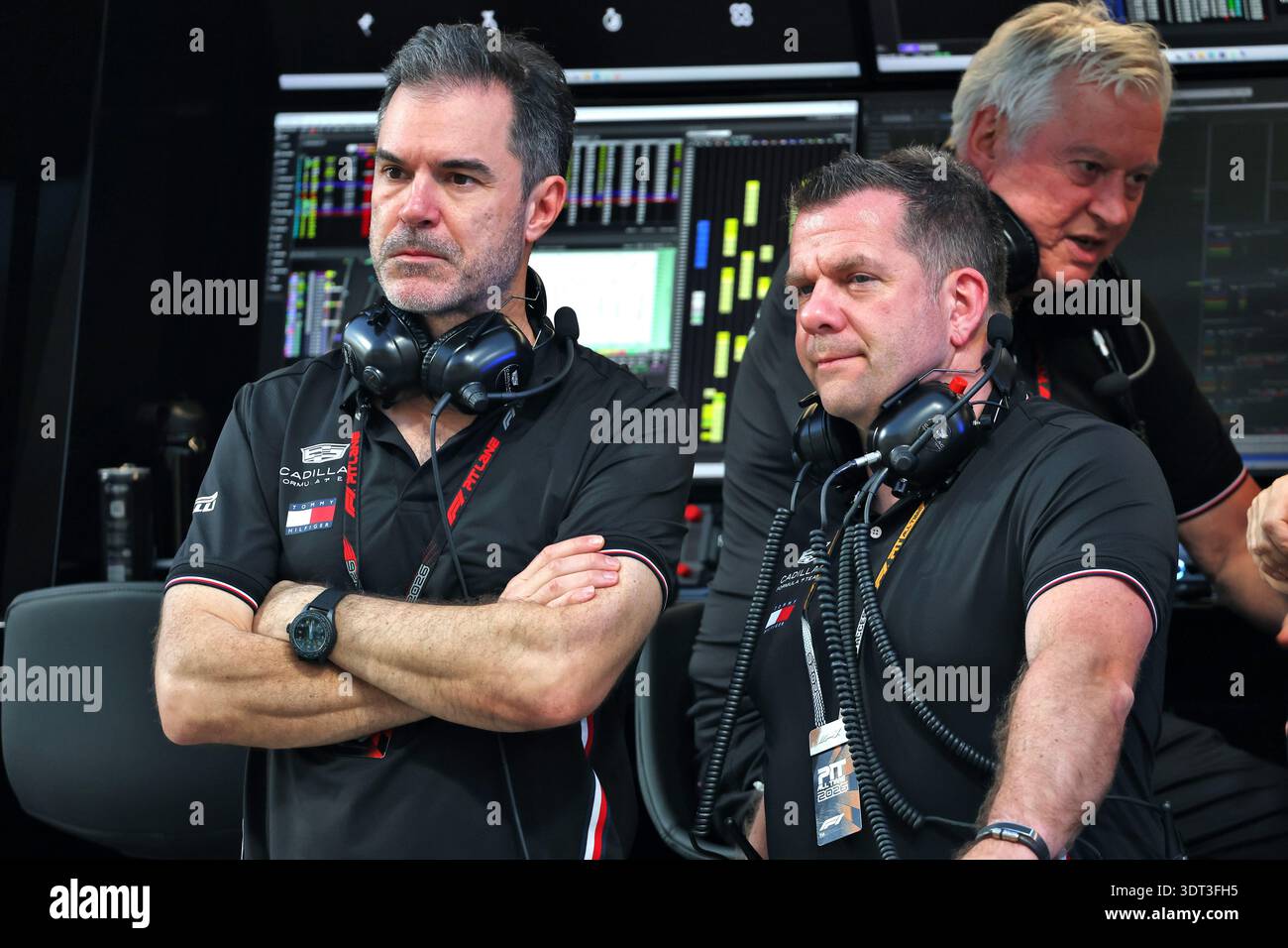 (L to R): Marc Hynes (GBR) Cadillac Formula 1 Team Chief Racing Officer ...