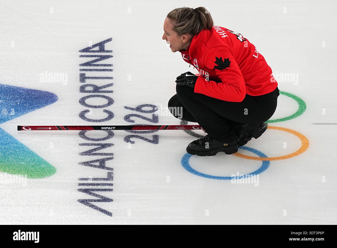 Canada's Rachel Homan competes during a women's curling semifinal match ...
