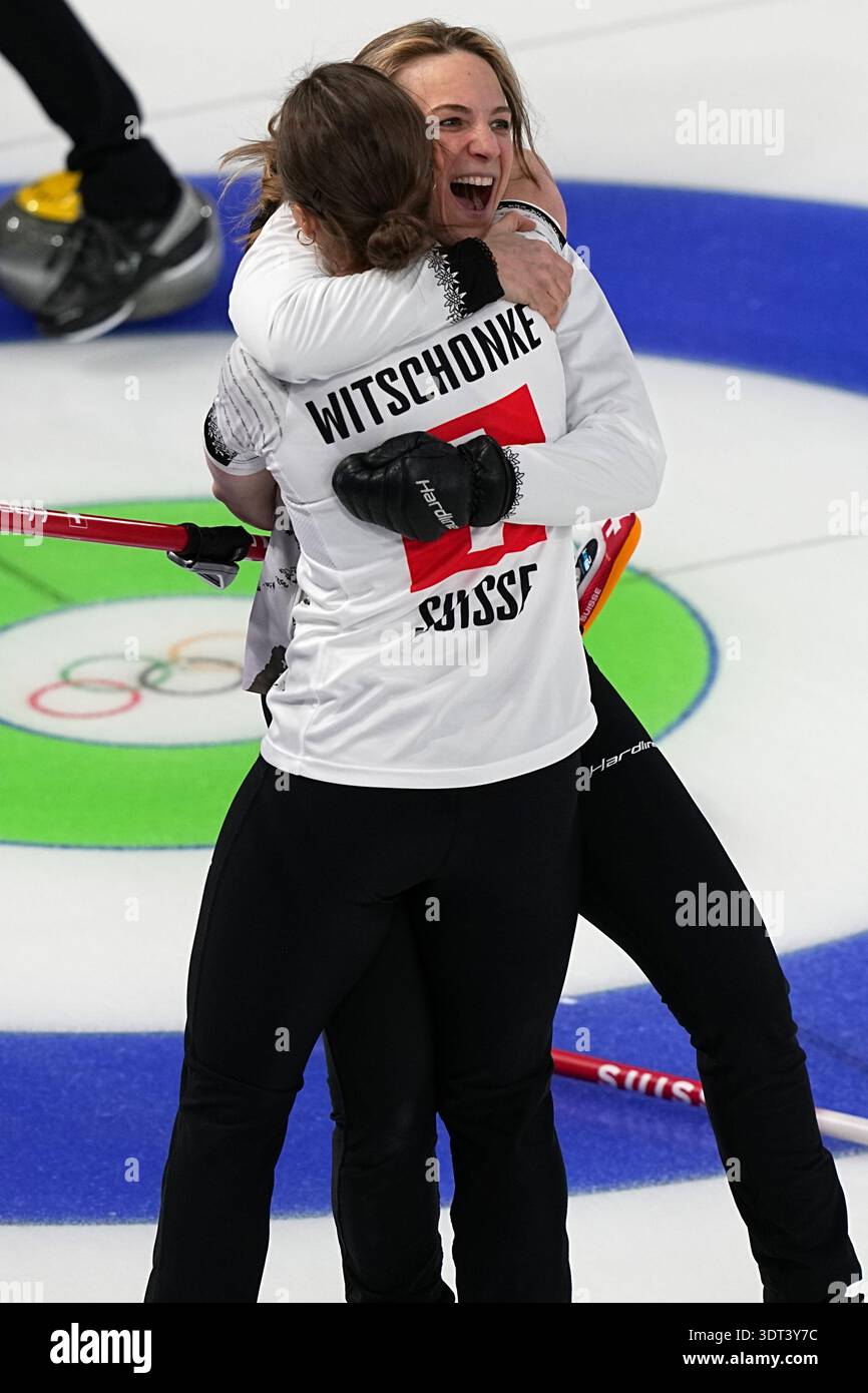 Switzerland's Silvana Tirinzoni and Selina Witschonke celebrate winning ...
