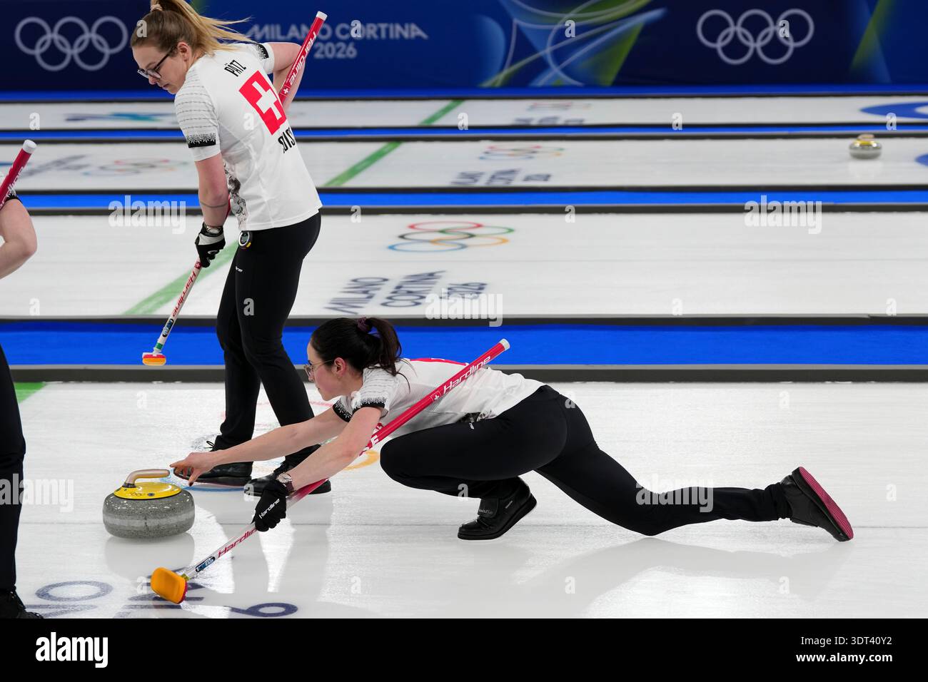 Switzerland's Carole Howald in action during a women's curling ...
