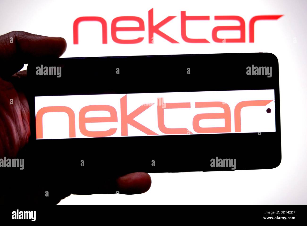 February 18, 2026, India: In this photo illustration, a nektar logo is ...