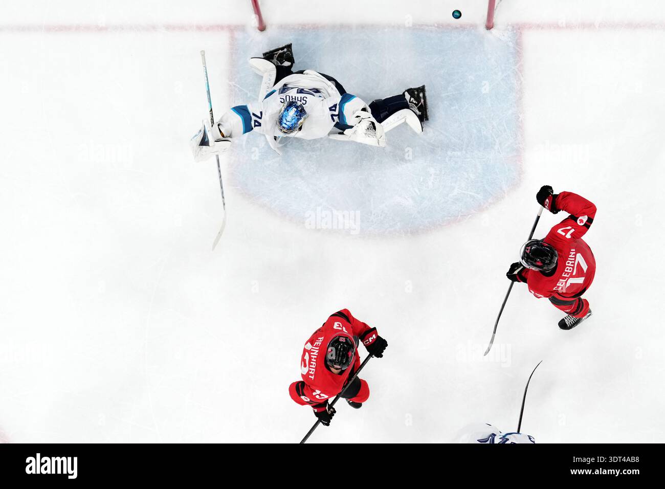 Canada's Sam Reinhart (13) scores his side's opening goal during a men ...