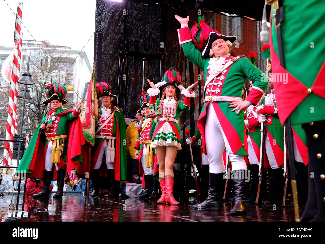 Dance troupe of the Altstädter Köln carnival corps performing on stage ...